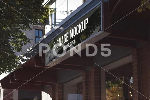 Signage Photo Mockup ~ PSD Photoshop Template #170772560