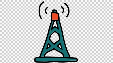 Signal Antenna trasmiting line drawing i... | Stock Video | Pond5