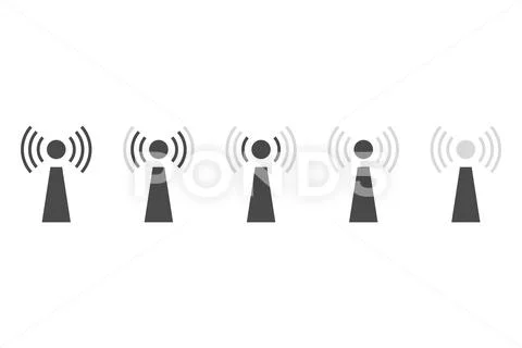 Signal strength wifi icon set collection. Wireless connection network symbol ~ Clip Art #259558199