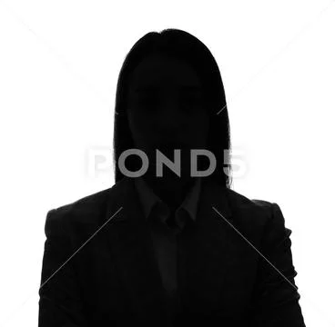 Silhouette of anonymous woman on white background Stock Photo #201543570