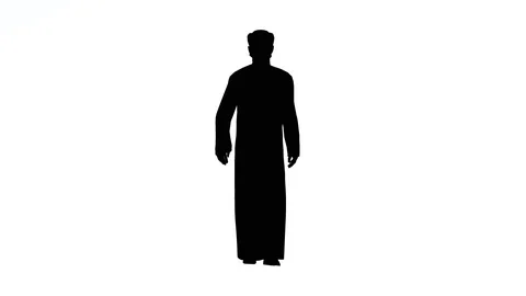 Silhouette Arabic man walking, isolated ... | Stock Video | Pond5
