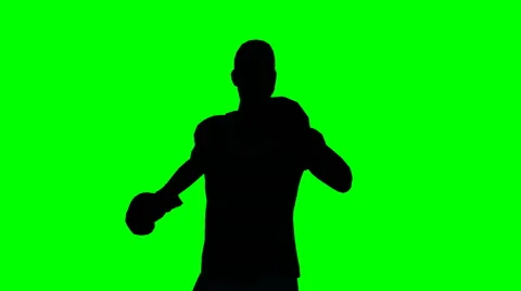 Silhouette of boxer on a green screen | Stock Video | Pond5
