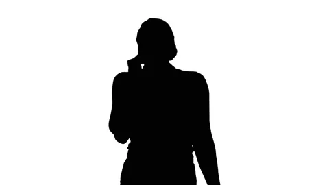 Silhouette Charming woman calling with c... | Stock Video | Pond5