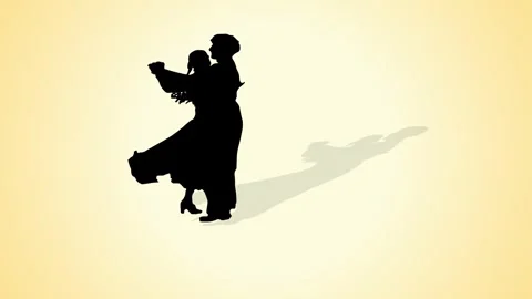 Silhouette of couple dancing animated 2d... | Stock Video | Pond5