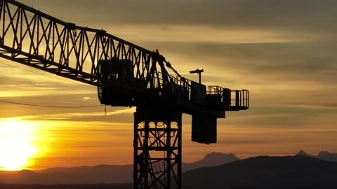 Silhouette of a crane in the shadow in t... | Stock Video | Pond5