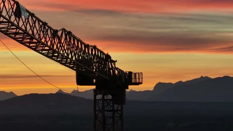 Silhouette of a crane in the shadow in t... | Stock Video | Pond5