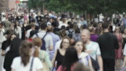 Silhouette of a crowd in a metropolis du... | Stock Video | Pond5