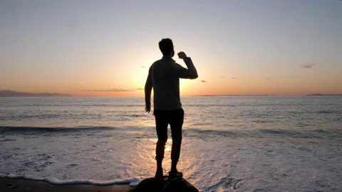 silhouette of an energized man showing d... | Stock Video | Pond5
