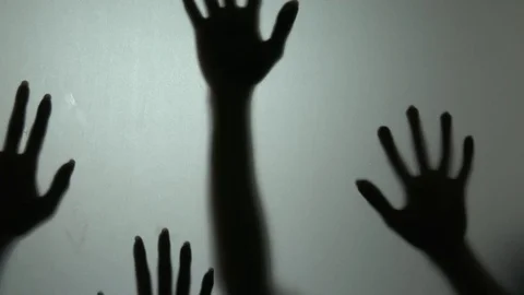 silhouette of hand on mirror,Horror movi... | Stock Video | Pond5