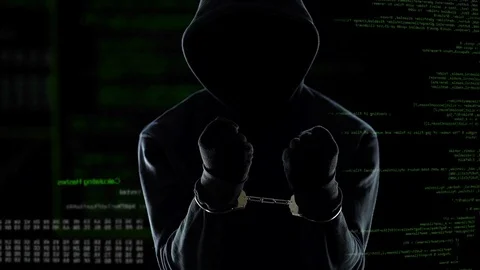 Silhouette of handcuffed anonymous stand... | Stock Video | Pond5