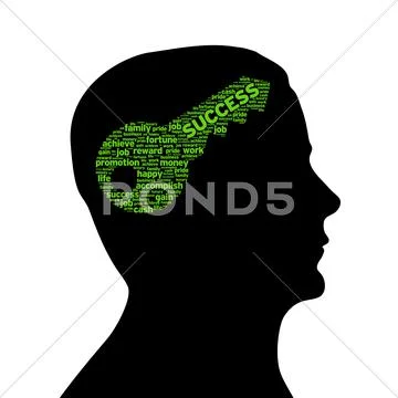 Silhouette head - key to success Illustration #11688168