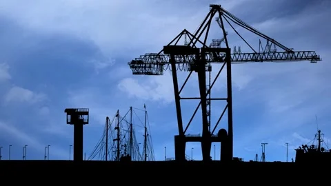 Silhouette of a Heavy Duty Industrial Cr... | Stock Video | Pond5