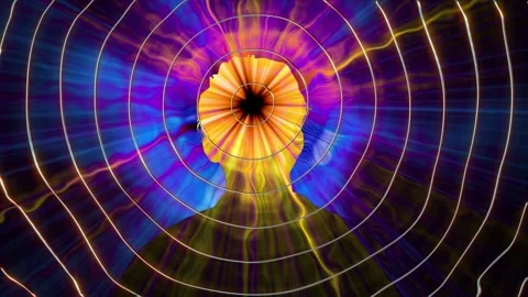 Silhouette of human head opening third e... | Stock Video | Pond5