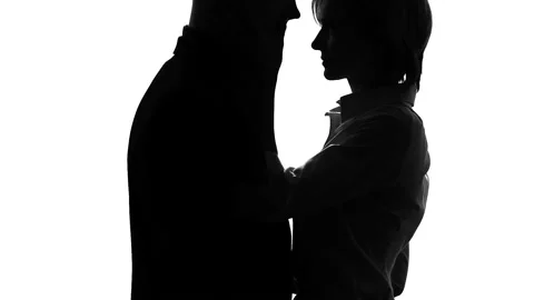 Silhouette of lady boss walking to male ... | Stock Video | Pond5