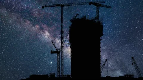 Silhouette of a Large Tower Crane at a C... | Stock Video | Pond5