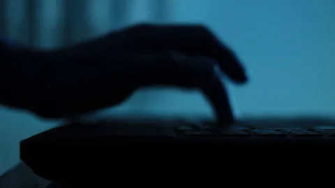 Silhouette of male hand using slider and... | Stock Video | Pond5