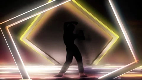 A Silhouette man Dancing Against A Light... | Stock Video | Pond5