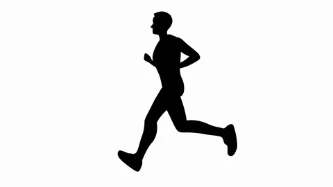 Silhouette of Man Running to the Left on... | Stock Video | Pond5