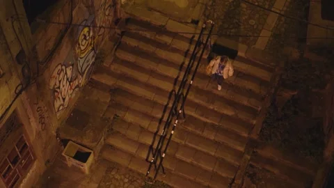 Silhouette of man walking on the dangero... | Stock Video | Pond5