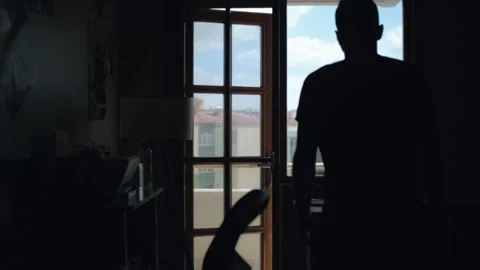 Man Walking Towards Window Stock Video Footage | Royalty Free Man ...