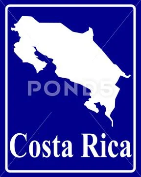 Silhouette map of Costa Rica Stock Illustration ~ #90489376