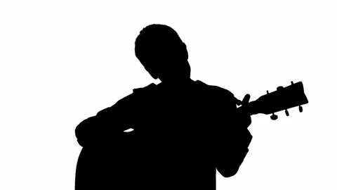 Silhouette of Musician with acoustic gui... | Stock Video | Pond5