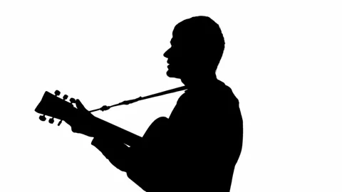 Silhouette of Musician with acoustic gui... | Stock Video | Pond5