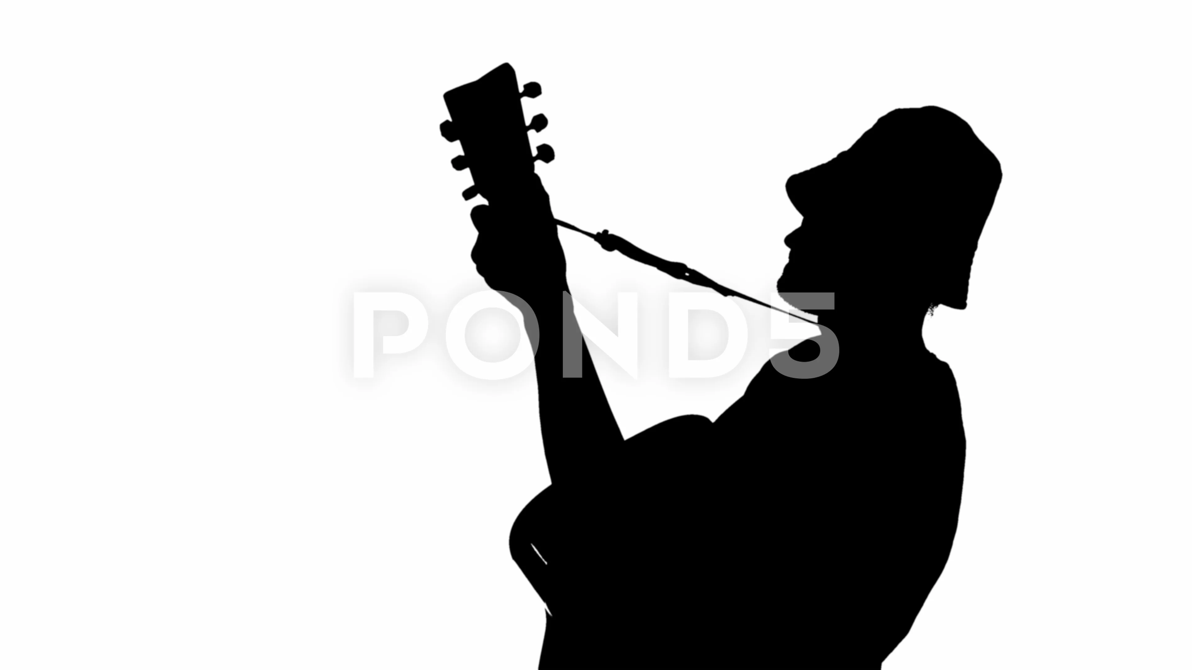 Acoustic Guitar Player Silhouette