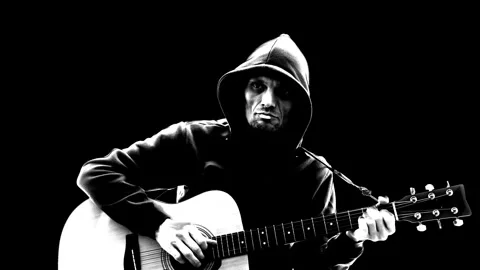 Silhouette of Musician with acoustic gui... | Stock Video | Pond5