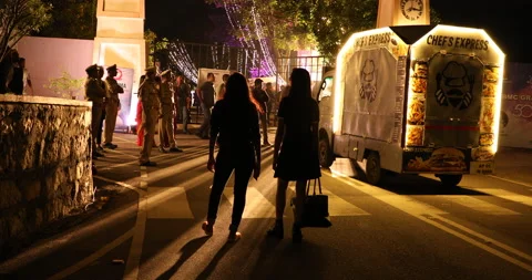 Silhouette of people at Main Gate | Stock Video | Pond5