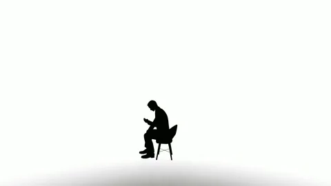 silhouette people sit down on white back... | Stock Video | Pond5