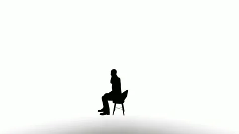 silhouette people sit down on white back... | Stock Video | Pond5
