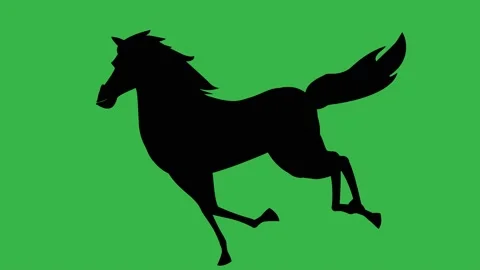 Silhouette of the running horse, animati... | Stock Video | Pond5
