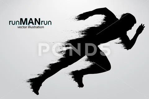 Silhouette of a running man. vector illustration Illustration #70947544