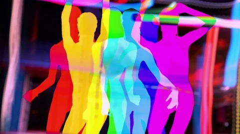 silhouette shadow dancer disco party fem... | Stock Video | Pond5