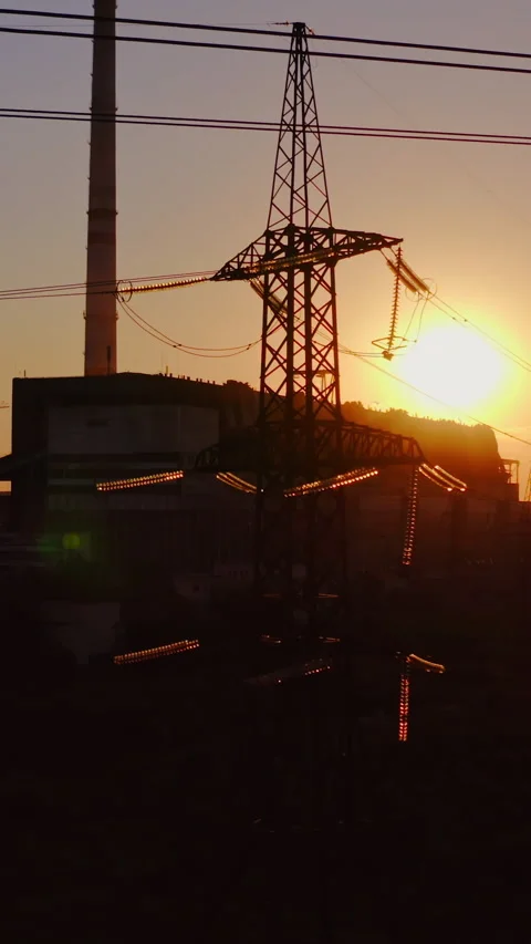 Transmission Line Sunset Stock Video Footage | Royalty Free ...