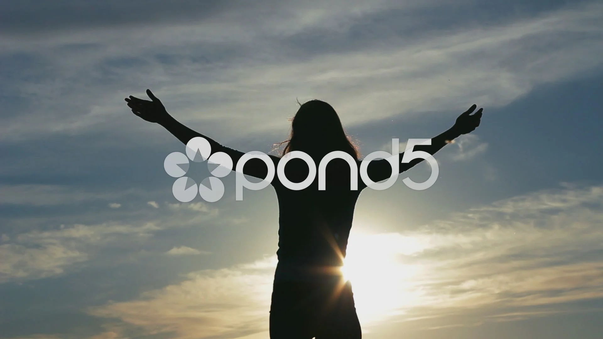 Woman Silhouette Arms Raised Up