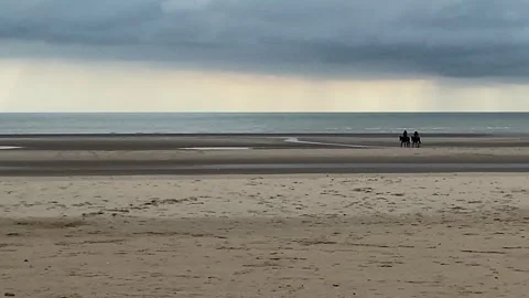 Silhouette of a Woman Riding a Walking H... | Stock Video | Pond5