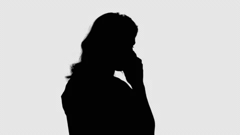 Silhouette Woman talking on the phone, A... | Stock Video | Pond5