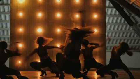 Silhouettes of dancing girls. go-go danc... | Stock Video | Pond5