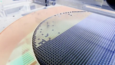 silicon wafer in die attach machine in s... | Stock Video | Pond5