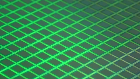 Silicon wafer reflects green color | Stock Video | Pond5