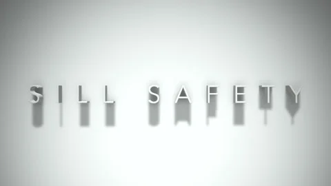 sill safety 3D title animation with shad... | Stock Video | Pond5