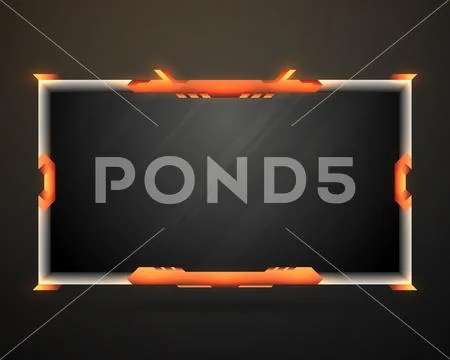 Silver and bronze borders gaming overlay video stream screen panel ...