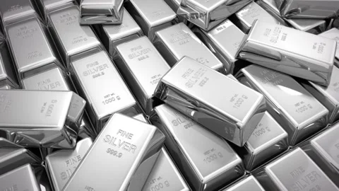 Silver Bars Ingots in a 3D animation | Stock Video | Pond5