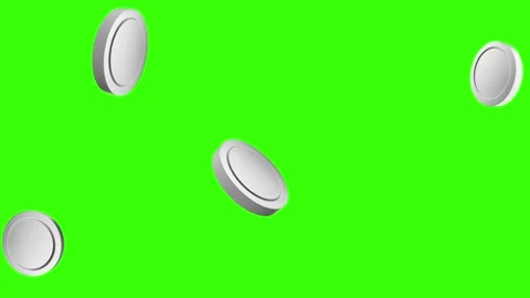 silver coins falling down on greenscreen... | Stock Video | Pond5
