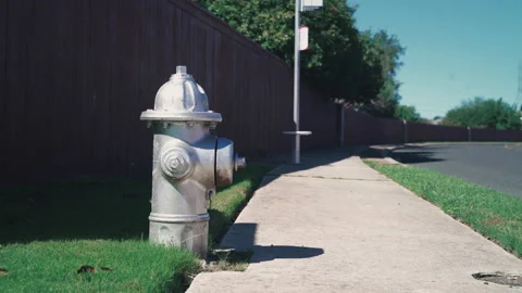 Silver Fire Hydrant In A Quiet Neighborh... | Stock Video | Pond5