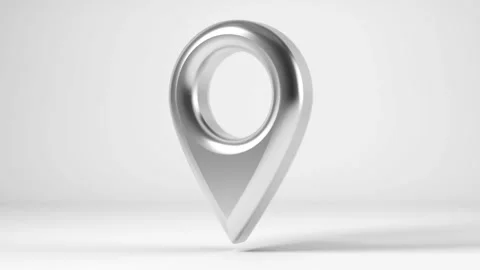 Silver location icon on white background | Stock Video | Pond5