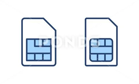 Sim card icon vector. dual sim card sign and symbol ~ Clip Art #248395135