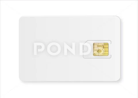 Sim card vector mobile phone icon chip. Simcard isolated 3d design gsm ...
